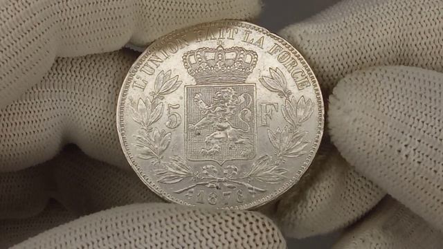 Бельгия 5 франков, 1876 года.