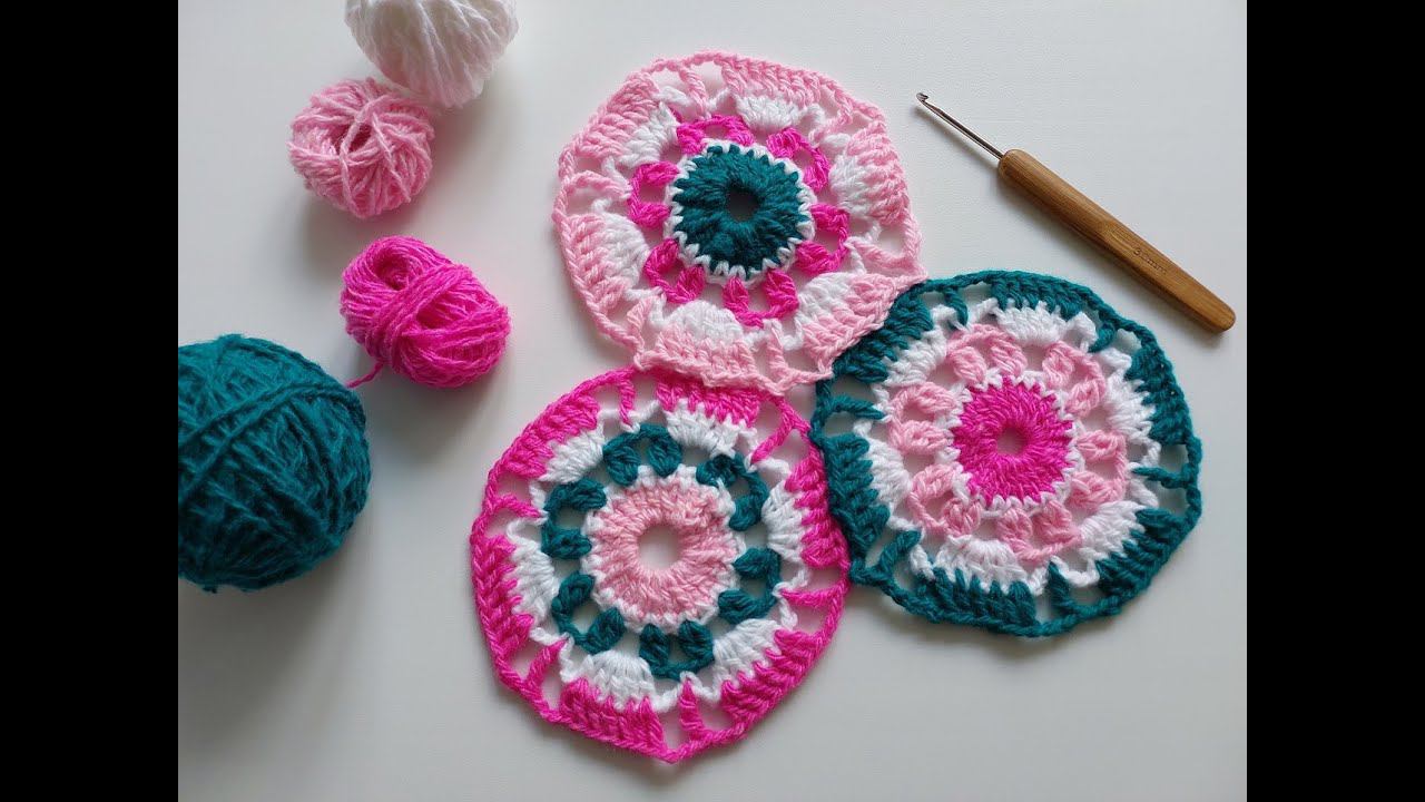 Это КРУГЛЫЙ или ШЕСТИУГОЛЬНЫЙ МОТИВ??? Вяжем КРАСИВЫЙ МОТИВ крючком!