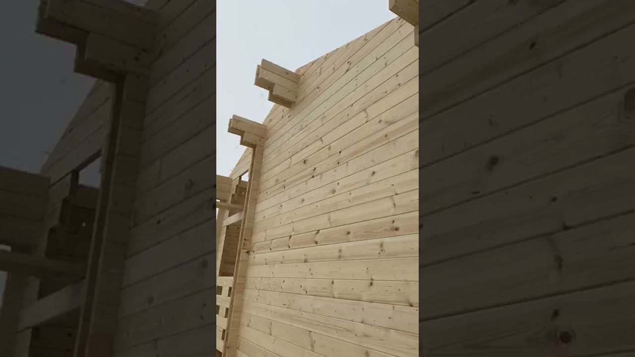 Баня из двойного бруса 6,0х5,0 м. со встроенной террасой 2,0х2,5 м.