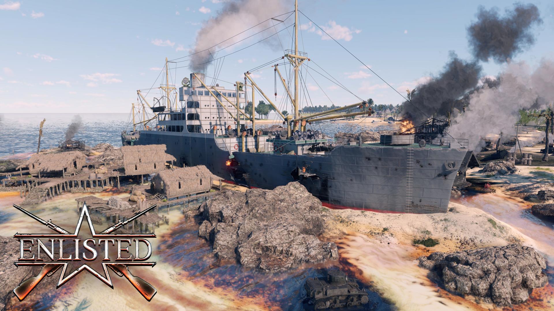 Enlisted - Мунда Поинт: Аэродром (Вторжение) Битва за Тихий океан (Без комментариев)