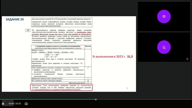 Консультация по химии (Окислительно-восстановительные реакции)