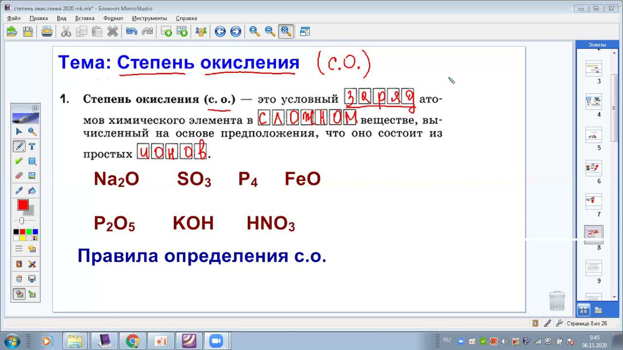 Учимся определять степень окисления