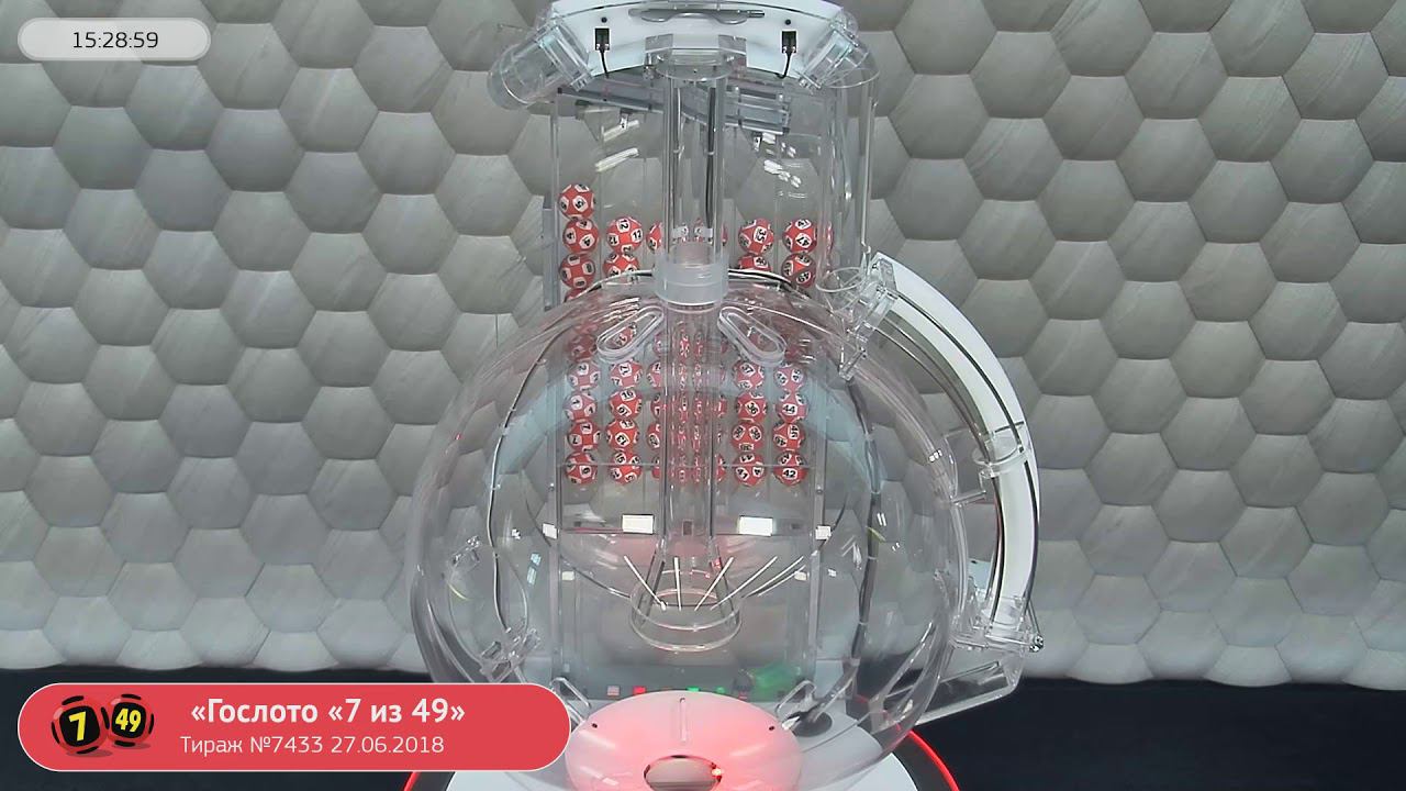 Столото представляет | Лотерея «Гослото «7 из 49». Тираж № 7433 от 27.06.2018 г.