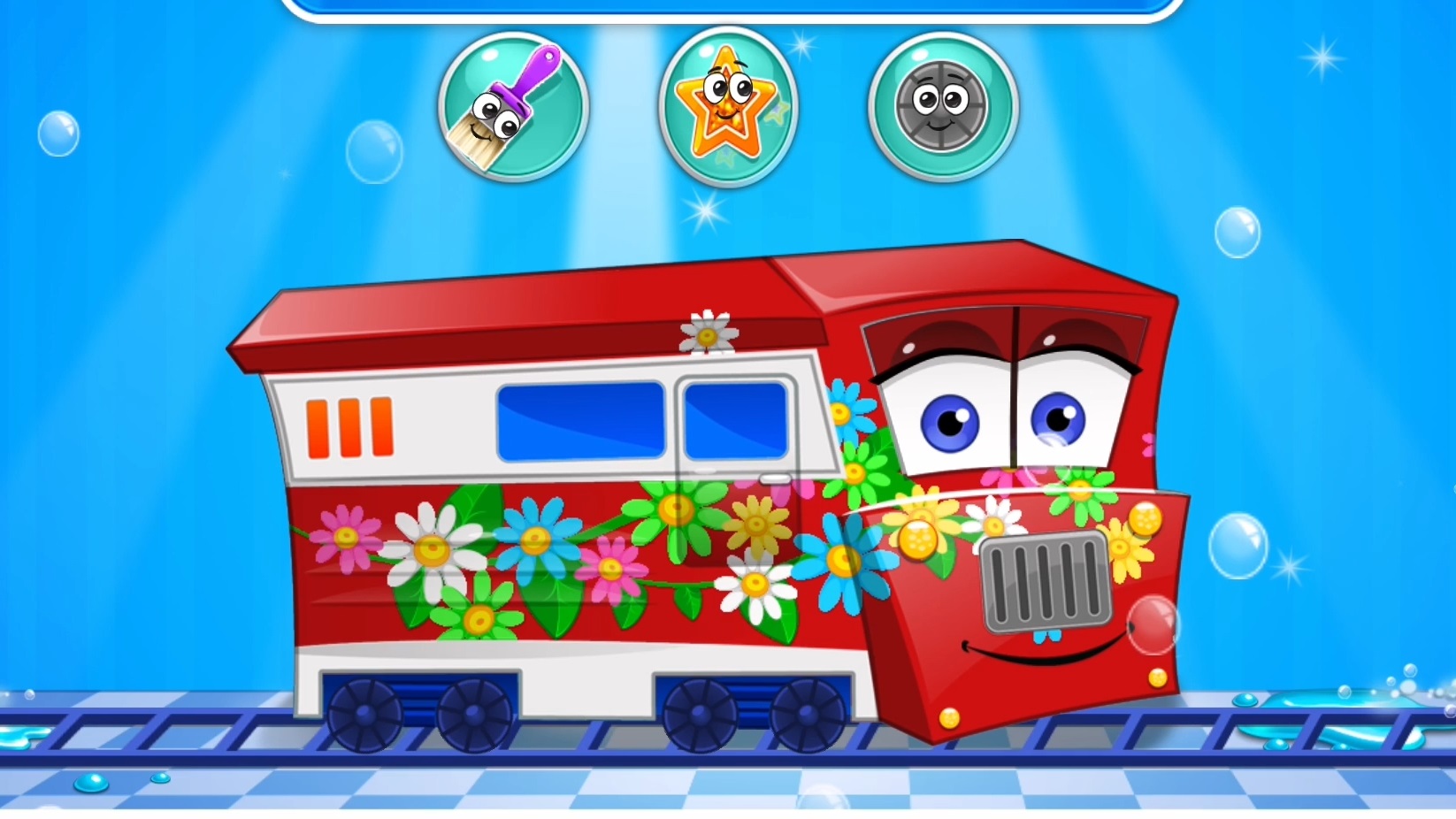Мойка поездов - развивающая игра | Мультик Транспорт для малышей