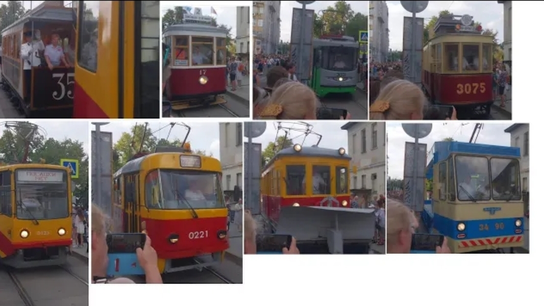 Парад трамваев в День Московского транспорта.