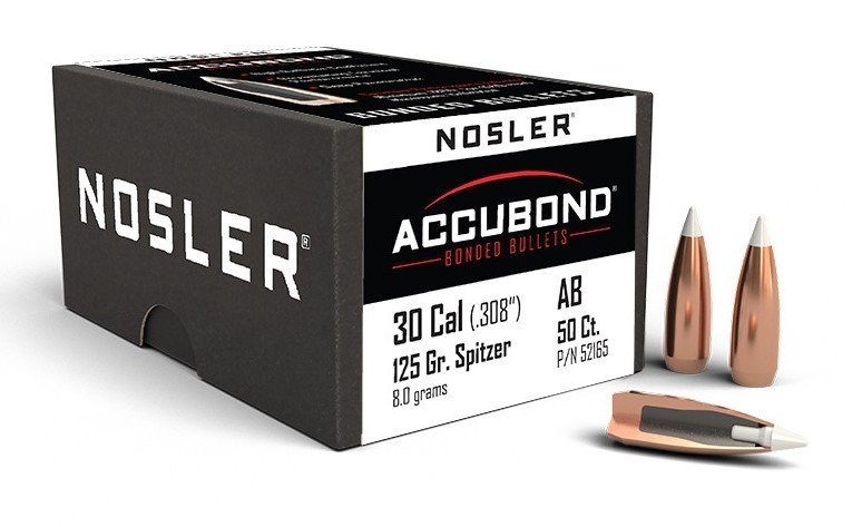 Nosler Accubond .30 125gr/8,1грамм, Spitzer, ВС-0,366