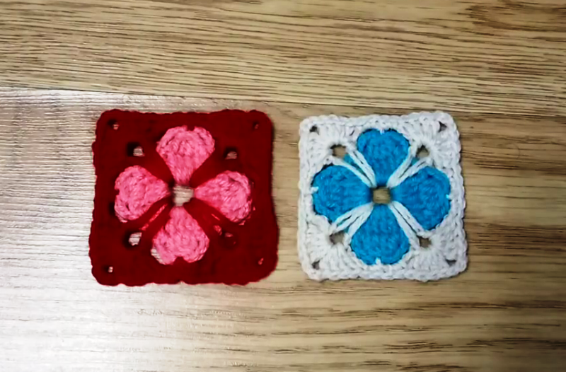 Маленький двухцветный МОТИВ крючком с Красивыми Листиками