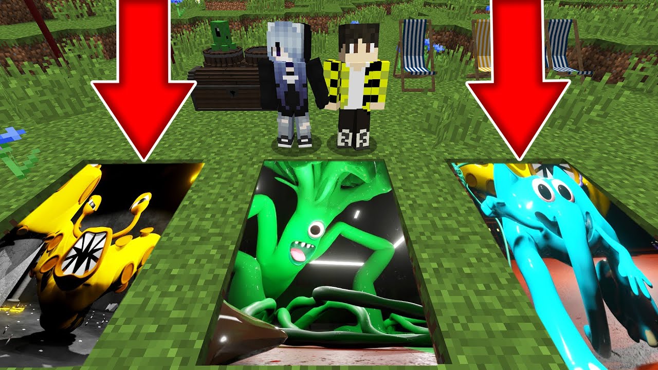 Выбери правильную яму ГАРТЕН ОФ БАНБАН 3 в майнкрафт ! TALL VICTOR COACH PICKLES NIBBLER MINECRAFT