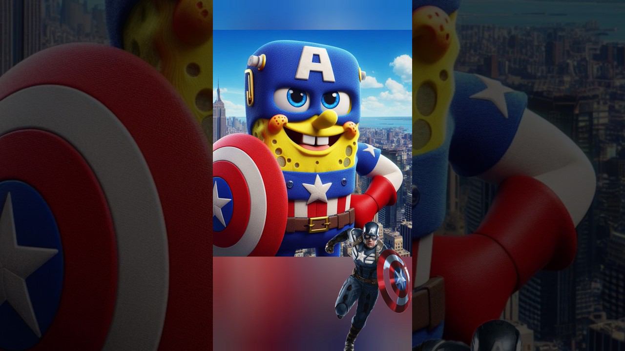 SpongeBob as superheroes #shorts#shortsvideo#avengers #spiderman #marvel #рек #comics #super #LIKEE