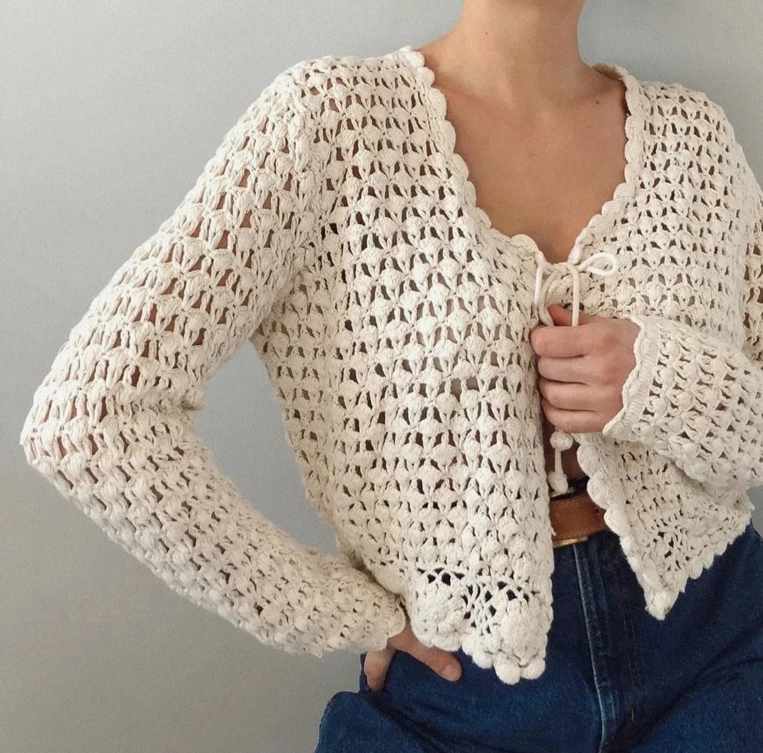 Узор крючком для ажурной кофточки.