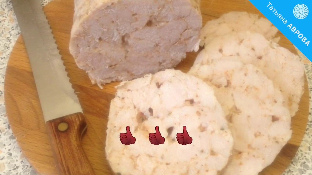Домашняя рубленная колбаса.  Ароматная, низкокаллорийная и очень вкусная