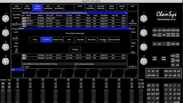 MagicDMX донгл  PCWing соединение на одном компе