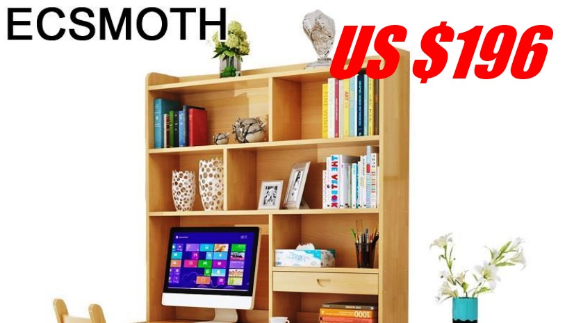 Компьютерный Стол, ECSMOTH, деревянный стол с книжной полкой, 2019