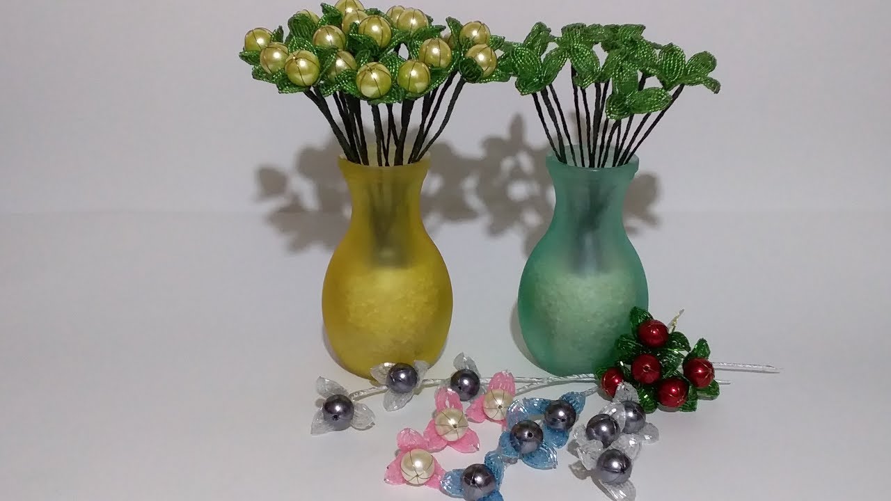 Бисероплетение.   Декоративные веточки из бисера . Мастер класс. Пошаговый МК для начинающих.