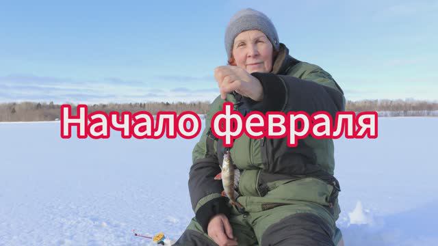 Рыбалка в начале февраля на реке. Погода плохая, зато клев хороший!