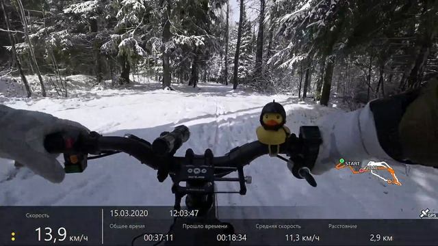 Mid-Drive электровелосипед "Ампер" Прокат в заснеженном лесу часть 02