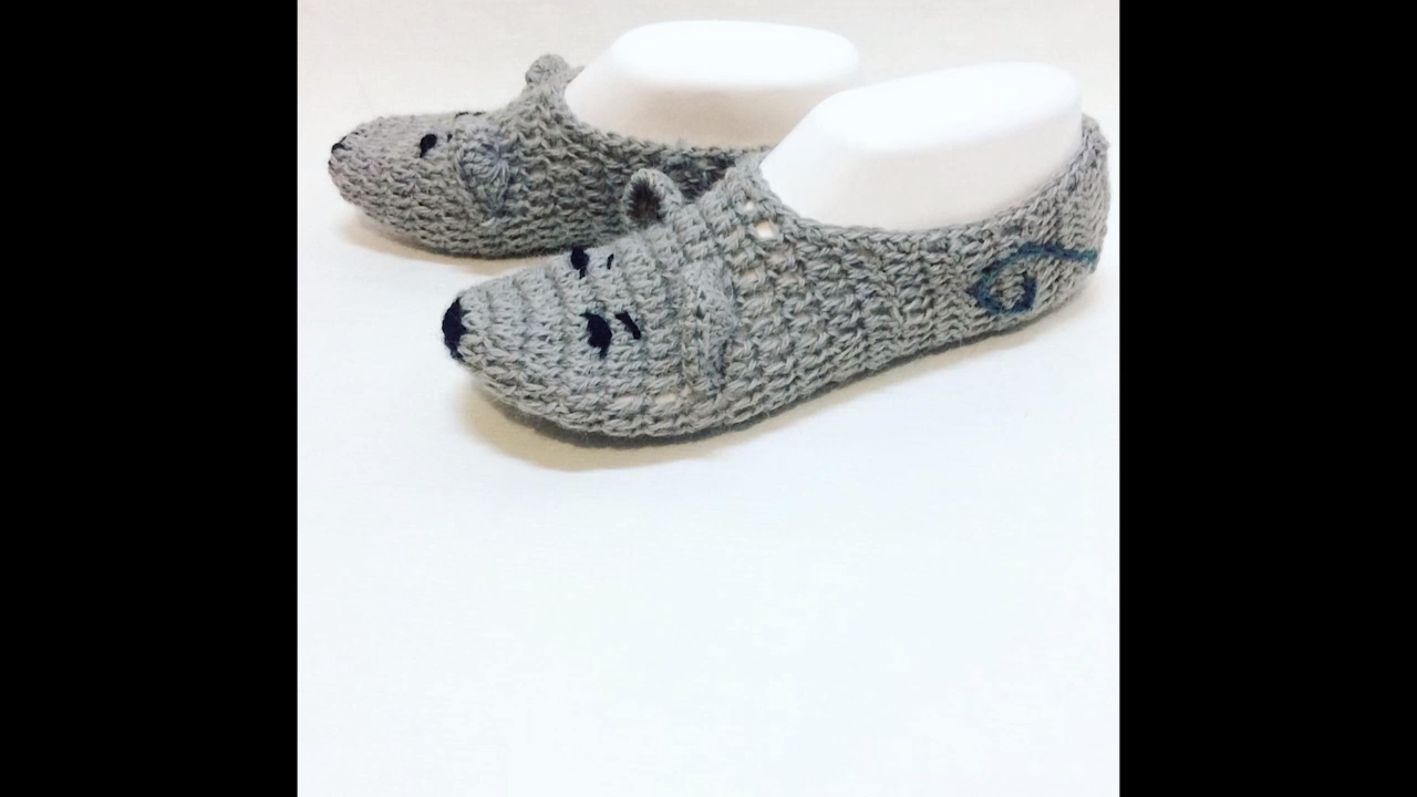 Урок вязания.Следки-тапочки мышки крючком.Проще не бывает