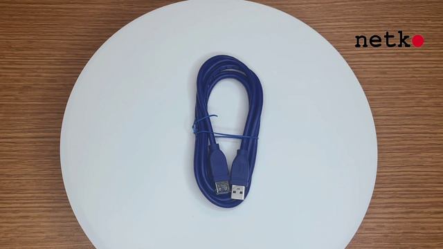 55158 Кабель шт.USB A- гн.USB A 3.0 (1,5м), синий, блистер, Netko