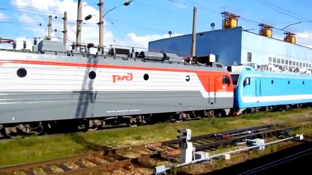 Электровозы серии ЧС2К, ЧС7, ЭП1М Находятся На Путях Отстоя Птол-58 на ст. Узуново.