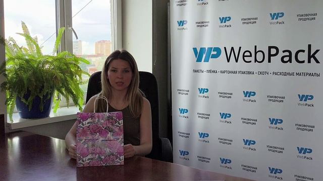 Крафт пакет с кручеными ручками, 250*220*120 (В*Ш*Г) мм, "Цветочный узор"