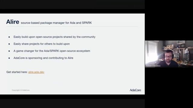 Сообщество Ada и менеджере пакетов Alire - Семинар AdaCore GAP 21 июня 2022г.