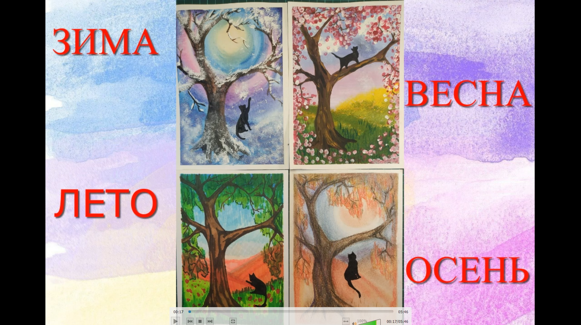 Урок ИЗО. 5 класс. Как нарисовать времена года