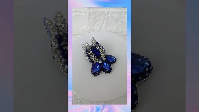 Брошь _Синий цветок_