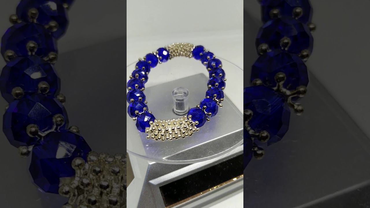 Браслет стекло королевский синий