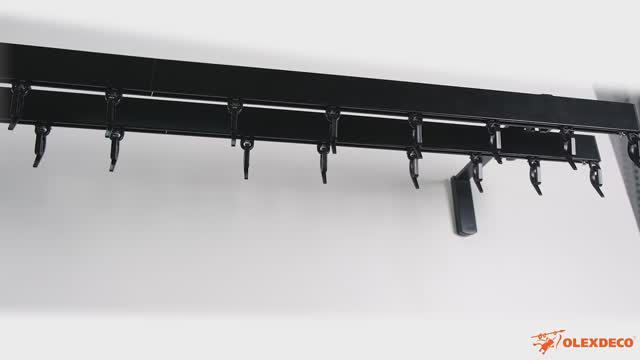 Профильный двухрядный карниз  «Универсал» Черный. Сборка и установка