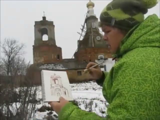 Веселые выходные. Артохота за городом. Рисуем восстанавливаемый храм.mp4