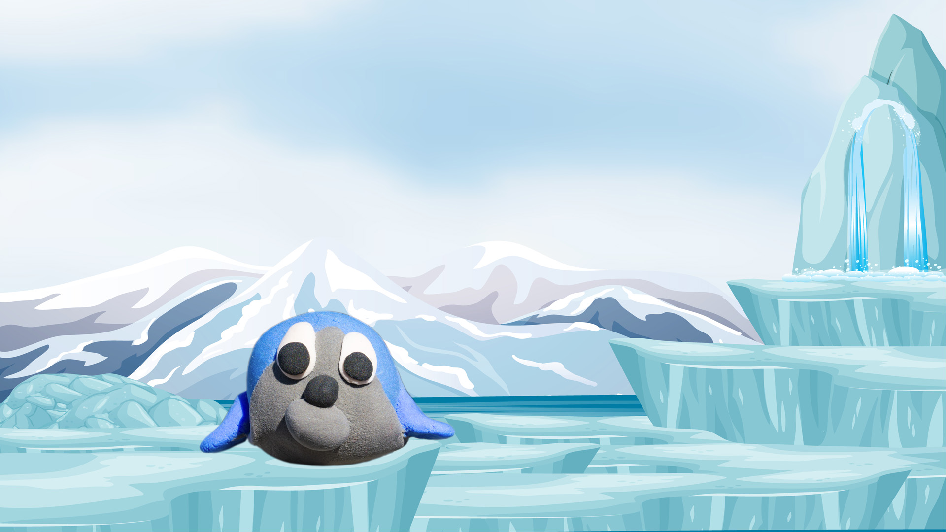 Лепим из воздушного пластилина нерпенка Кору из мультфильма про Умку