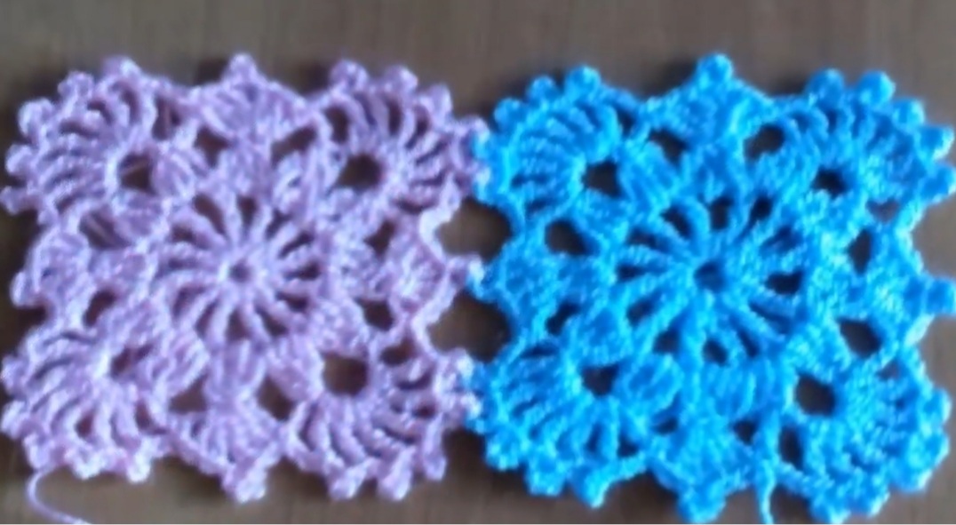 Квадратный мотив крючком.