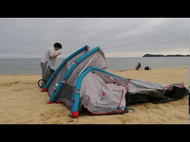 Как я ставила палатку с надувными дугами Air Seconds 4.1 из Декатлона