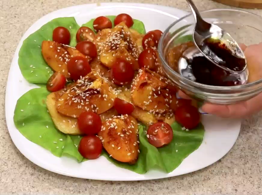 Салат! Карамелизованная Хурма с Сыром!