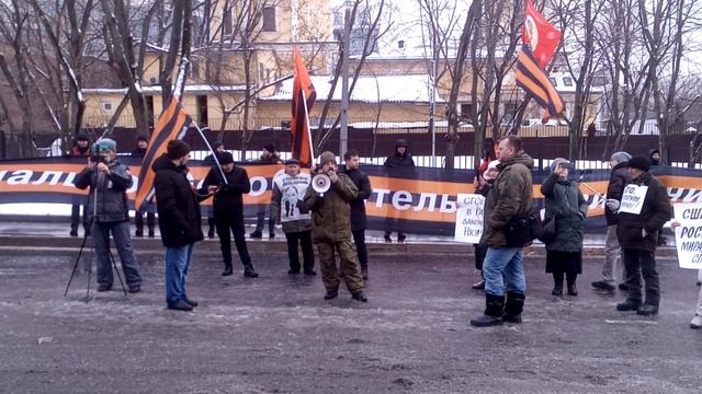 Герои НОД - Координатор РОМШ НОД Татьяна Николаевна Расторгуева. Акция НОД у посольства США 14.02.23