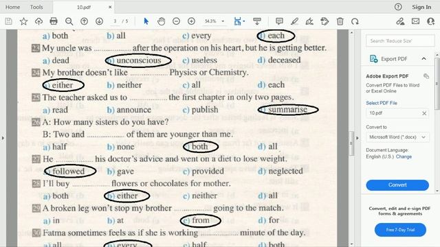 English Exercise 30