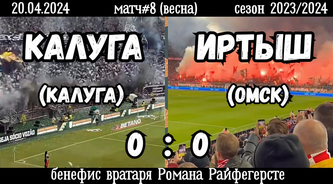 Калуга (Калуга)-Иртыш (Омск) 0:0 (20.04.2024). Матч#8, сезон 2023/2024, весенняя Клаусура.
