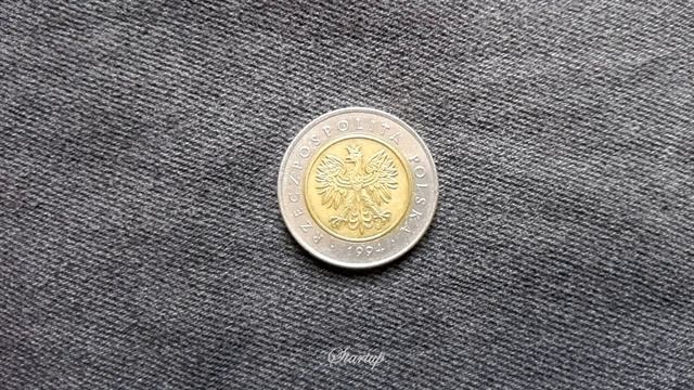 Монеты мира. Монеты Польши. 5 злотых Польши. Нумизматика. Нумизмат. Коллекционирование.Startup №-76.