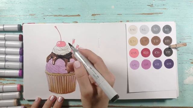 как нарисовать КАПКЕЙК маркерами / уроки. рисования / как нарисовать сладости