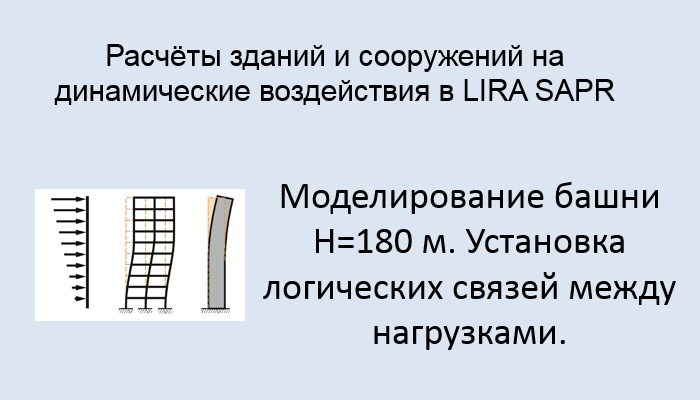 Расчёт на динамические воздействия в Lira Sapr Урок 13 Связи между загружениями