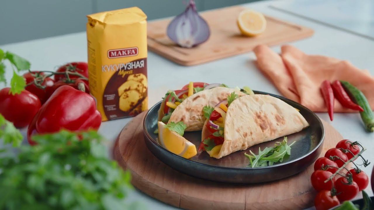 Кукурузная тортилья с овощами