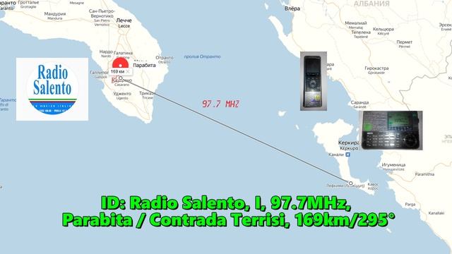 01.07.2016 20:10UTC, [Tropo], Radio Salento, Италия, 97.7МГц, 169км