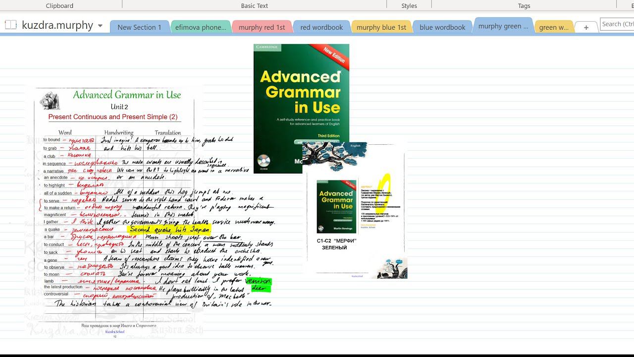 2.2 Advanced Grammar in Use.  Unit 2. Present Continuous and Present Simple 2. Words