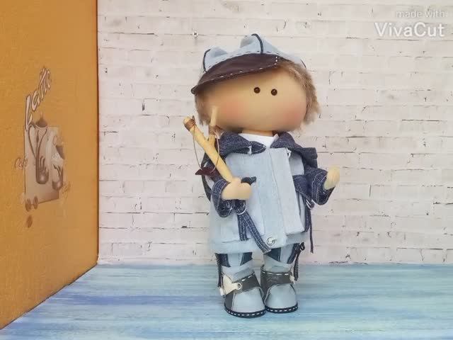 Интерьерная кукла ручной работы мальчик в кепке_Kuk_lana.mp4