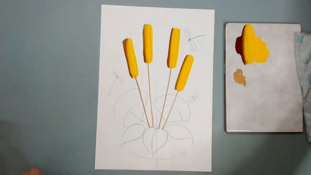 Пробный урок по свободно кистевой росписи  "Травы у реки"