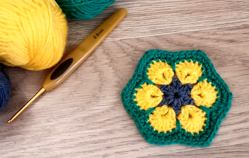 Шестиугольный МОТИВ крючком. Мастер-класс со схемой