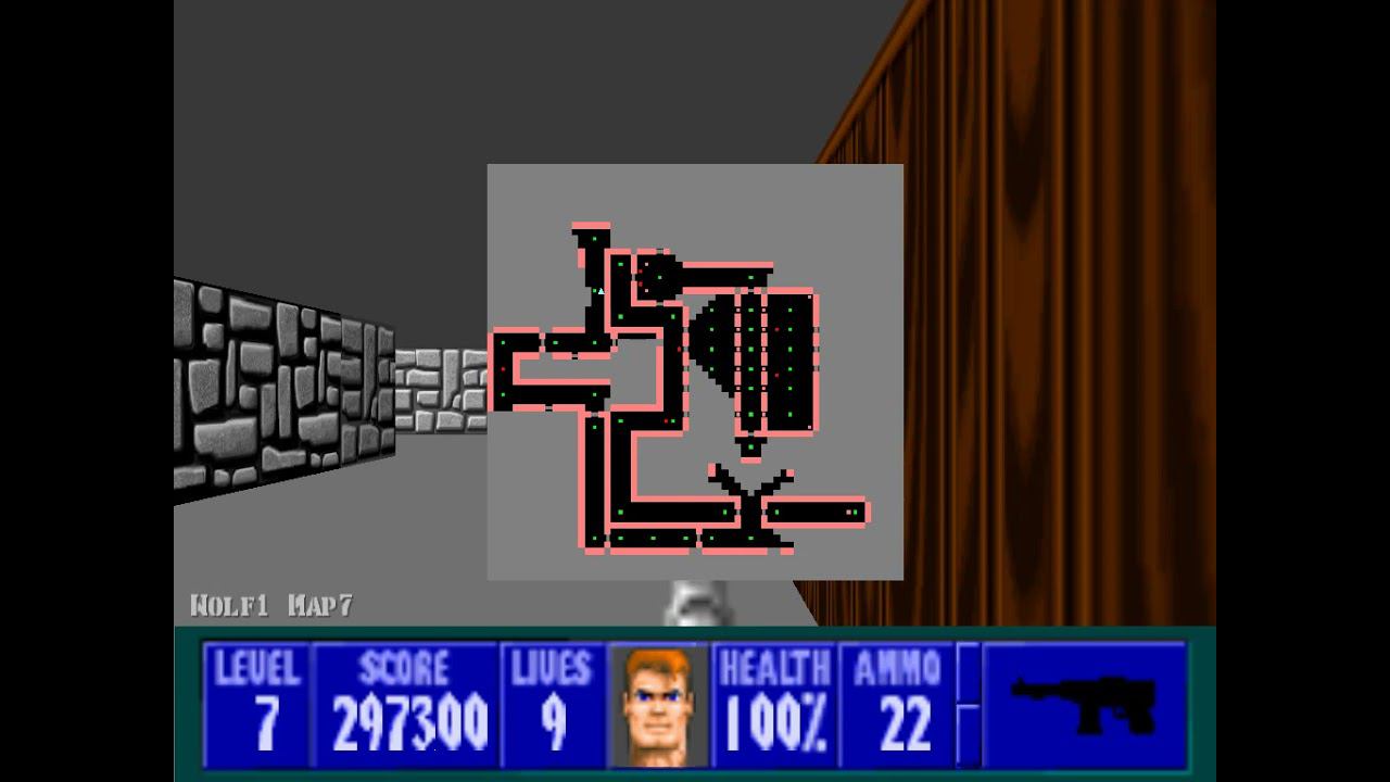 Прохождение Wolfenstein 3D Эпизод 1 Побег из Wolfenstein Штаб Квартира Wolfenstein #7