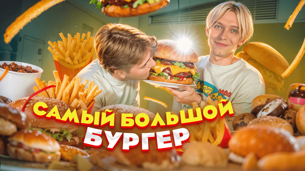 МЕГА БУРГЕР|КАК СДЕЛАТЬ САМЫЙ БОЛЬШОЙ БУРГЕР