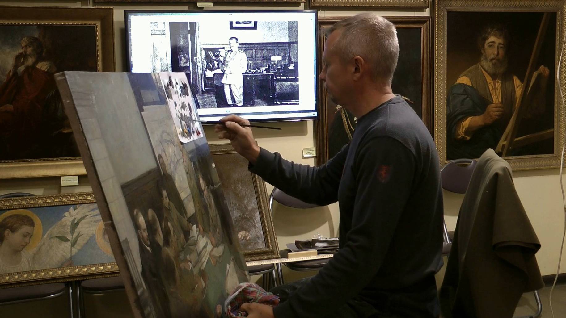 Картина "В июне 41-го...". Кабинет Сталина в Кремле. Художник Андрей Миронов