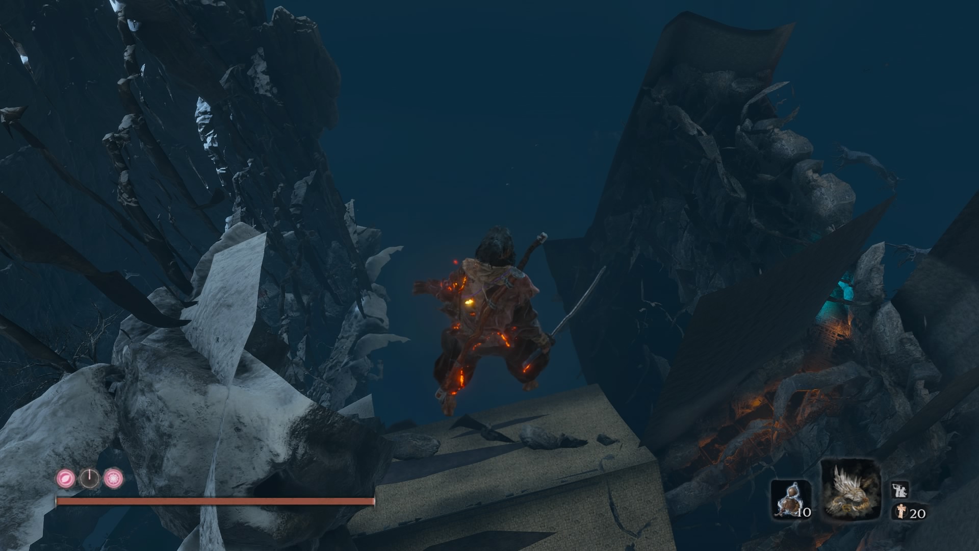 Скип из Замка Асина во Дворец Первоисточника в Sekiro с помощью глича с "воздушным плаванием".mp4